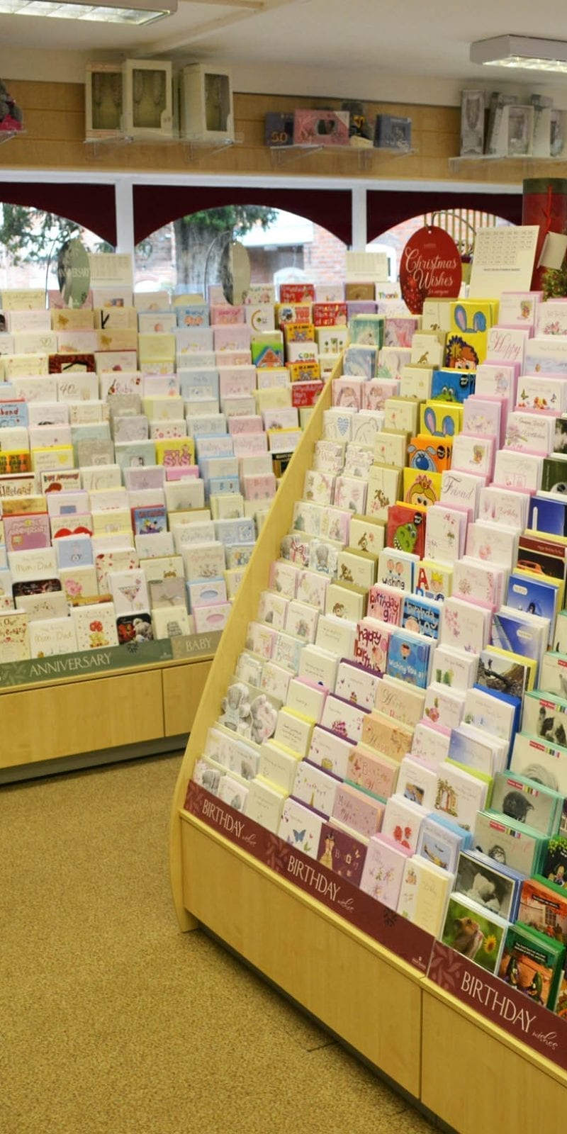 12 Tier Card and Slatwall Unit available at Valentino's